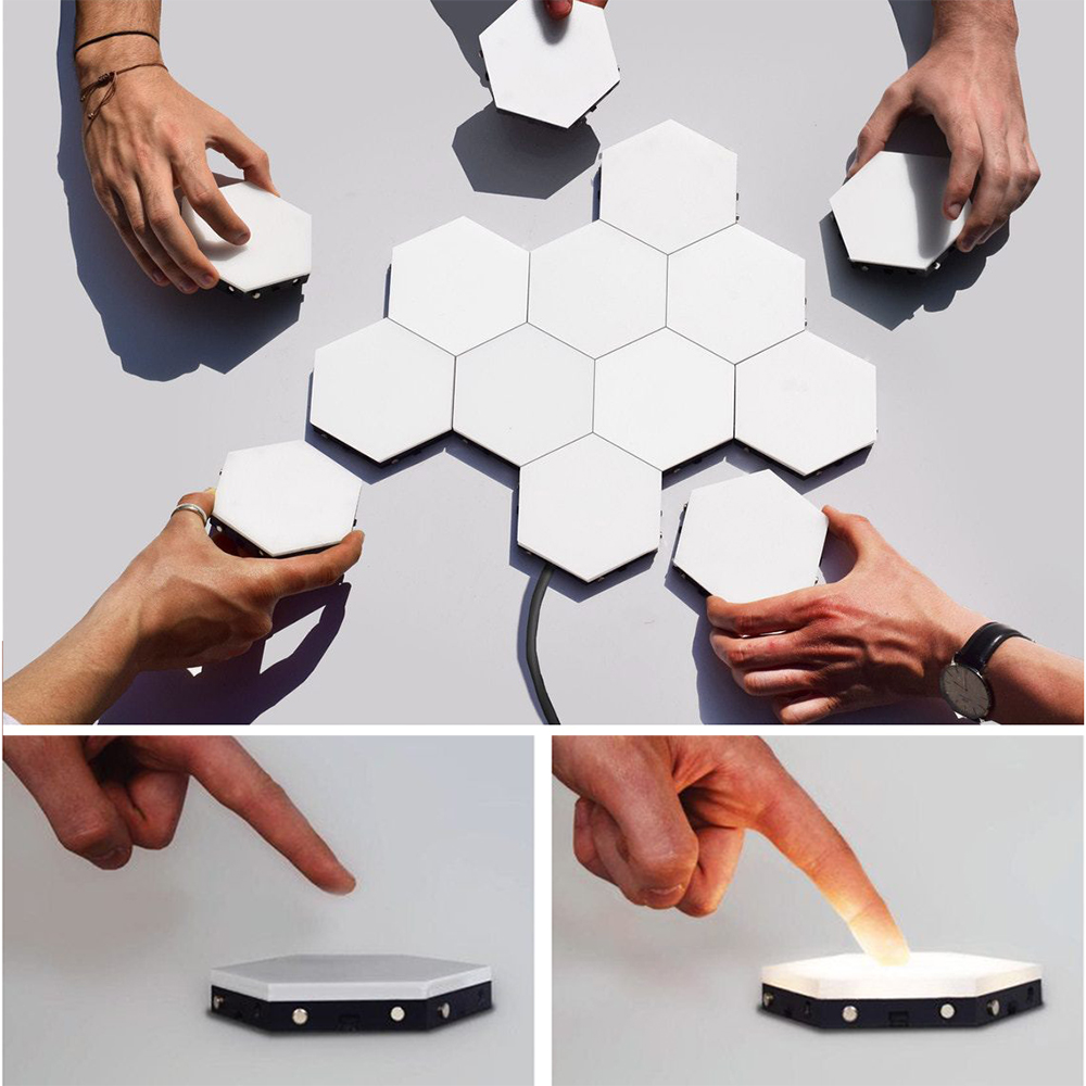 Touch Sensor LED Wall Light Hexagonal Quantum DC12V DIY Creative ...