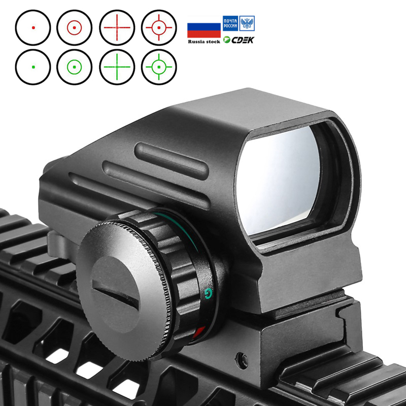 Tactical Red Green Reflex Sight Scope 4 Reticles Dot fit 11/20mm ...