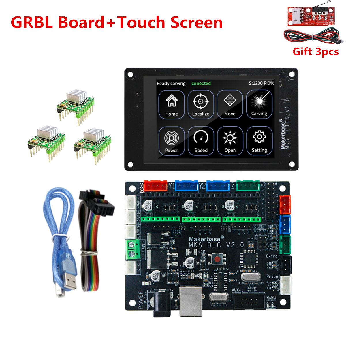 GRBL 1.1 offline monitor CNC 3018 pro upgrade parts control card TFT35 CNC display MKS DLC for ...