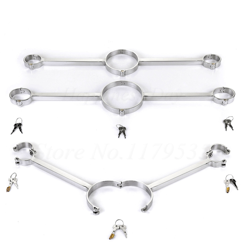 New Stainless Steel Metal Bdsm Bondage Handcuffs Shackles Wrist Cuffs