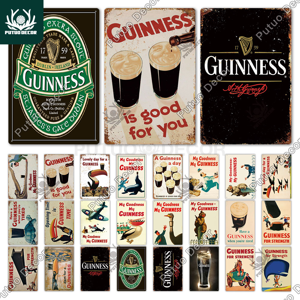 Guiness Vintage Reproduction Metal Sign Advertisements Collectibles ...