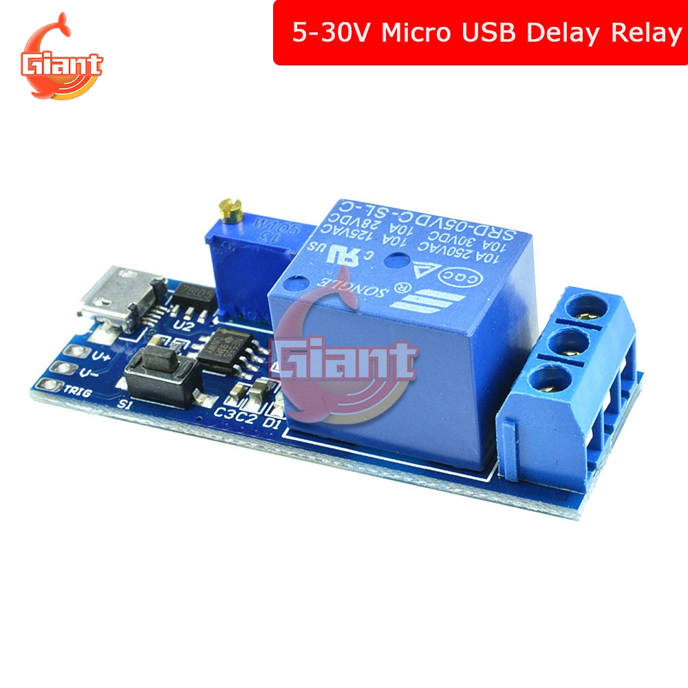 Micro USB Time Delay Relay Timer Control Trigger Delay Conduction Relay ...