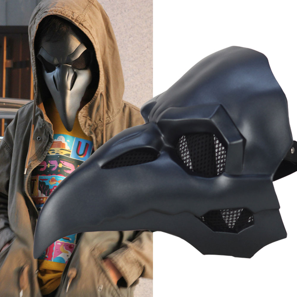 Overwatch Reaper Punk Mask Cosplay OW Plague Doctor Crow Birds Beak ...