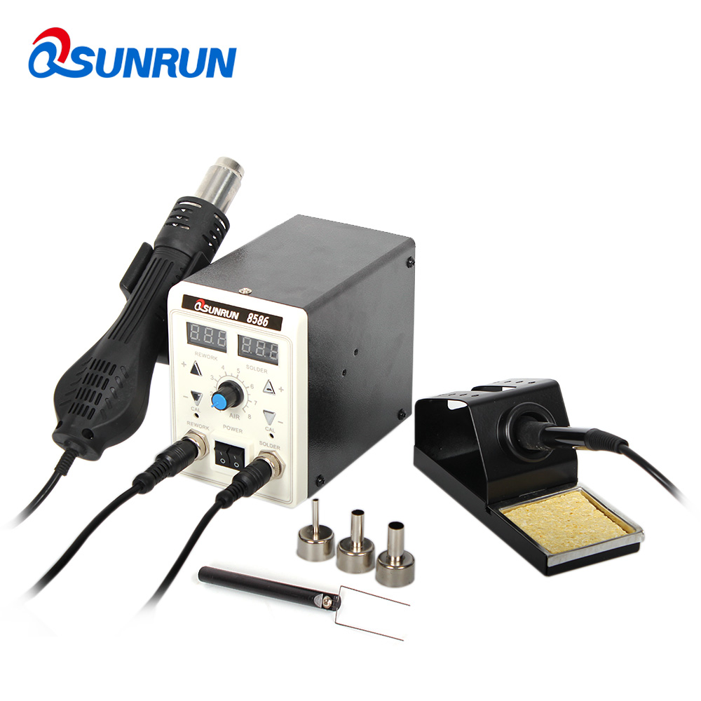 Dual Digital Display 8586B Hot Air Rewock Station, 2-in-1 REWORK&SOLDER ...