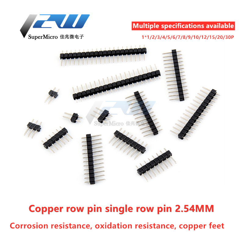 2.54mm single row male 1~40P separable PCB pin header pin connector ...