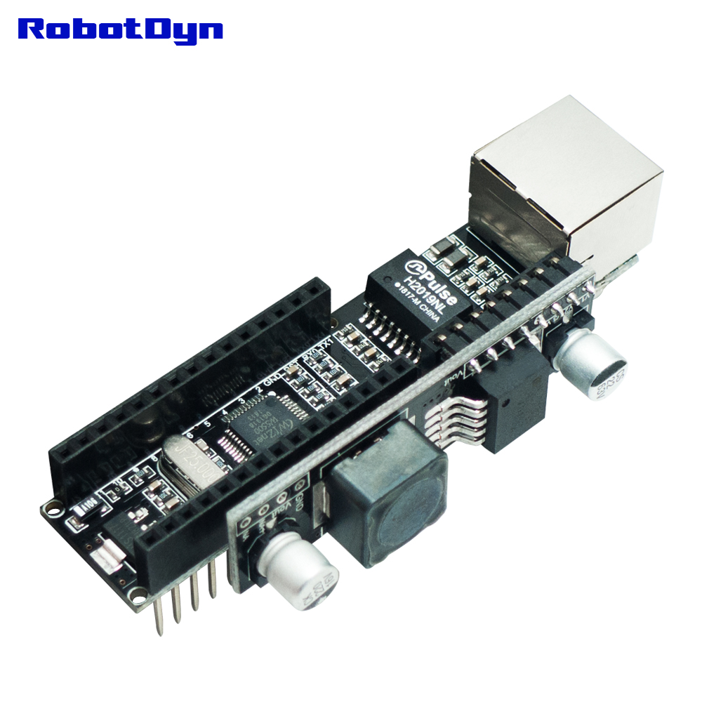 Robotdyn W5500 Nano V3 Ethernet Network Shield With Passive Poe Module For Use With Arduino