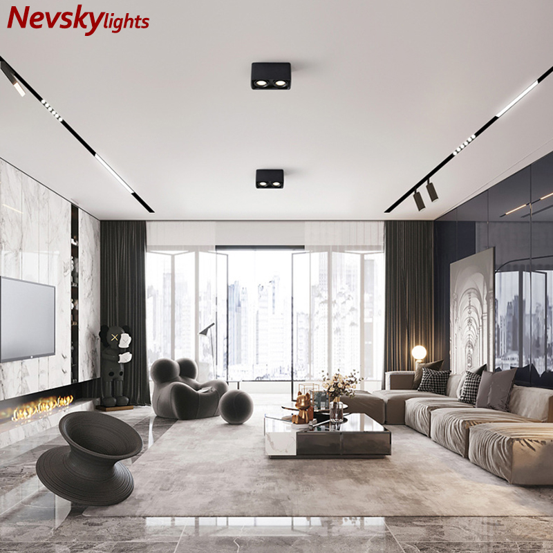 Luces de pista magnéticas empotradas, lámparas de diseño, sistema de ...