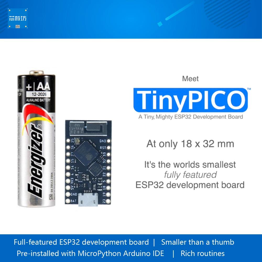 TinyPICO words-tabla ESP32 completamente equipada, más pequeña que Thumb MicroPython Arduino IDE ...