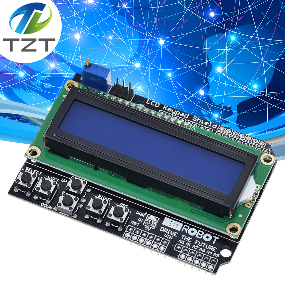 Pantalla LCD LCD1602 para Arduino ATMEGA328, ATMEGA2560, raspberry pi UNO, color azul, 1602 ...