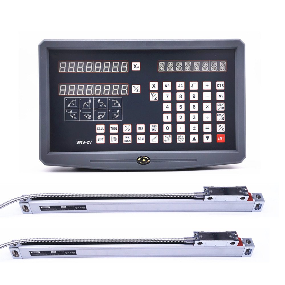 Lectura Digital DRO de 2 ejes SNS-2V, reglas de vidrio codificador óptico de escala lineal de ...