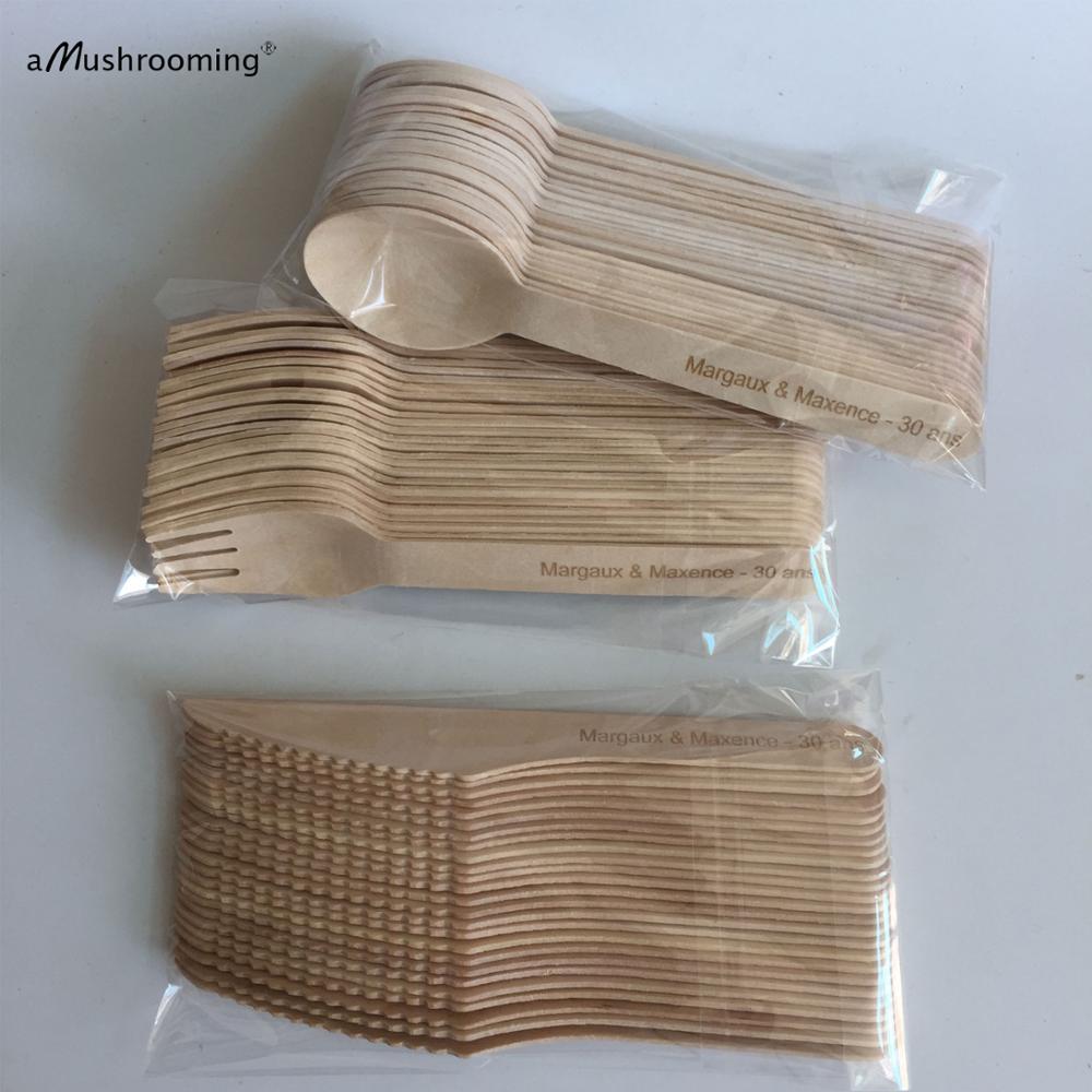 Cubertería de madera desechable, Cucharas, tenedores, suministros de ...