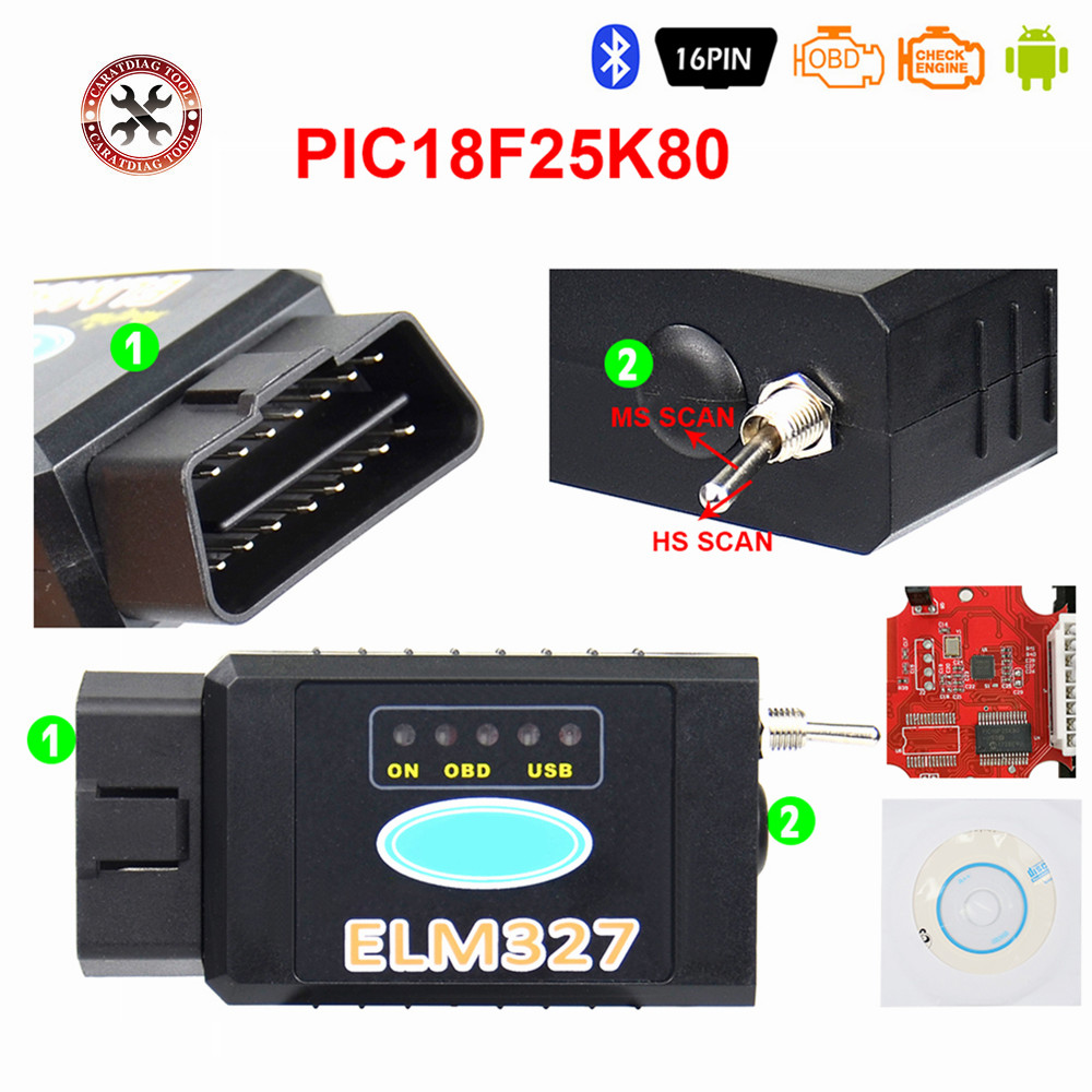 ELM327 – outil de diagnostic de voiture, Bluetooth, USB, fonctionne sur Forscan pour f-ord HS ...