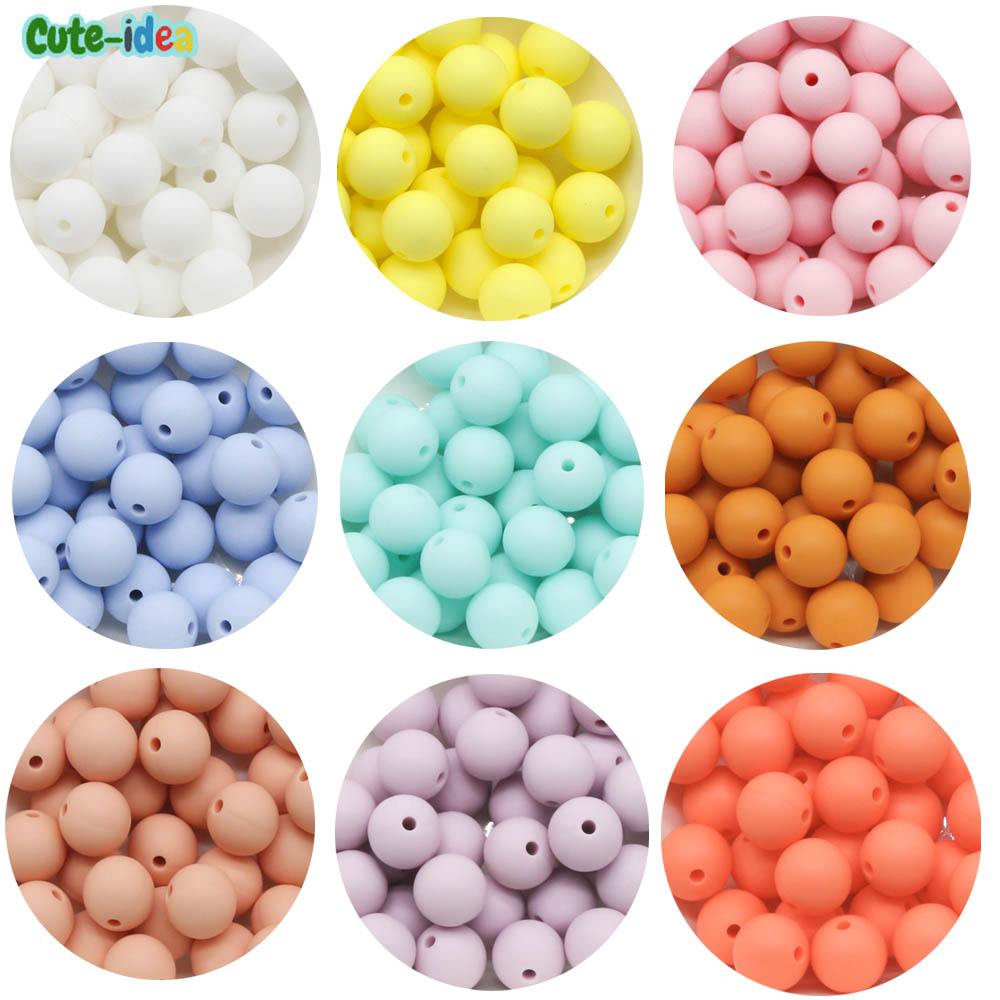 Mignon-idée 10 pièces 9mm Silicone perle bébé dentition à mâcher sans ...